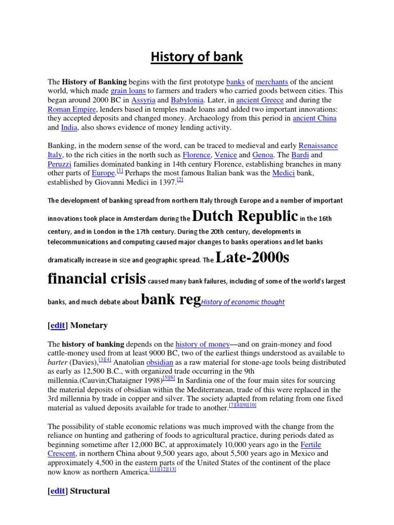 History of Bank | PDF | Financial Services | Money