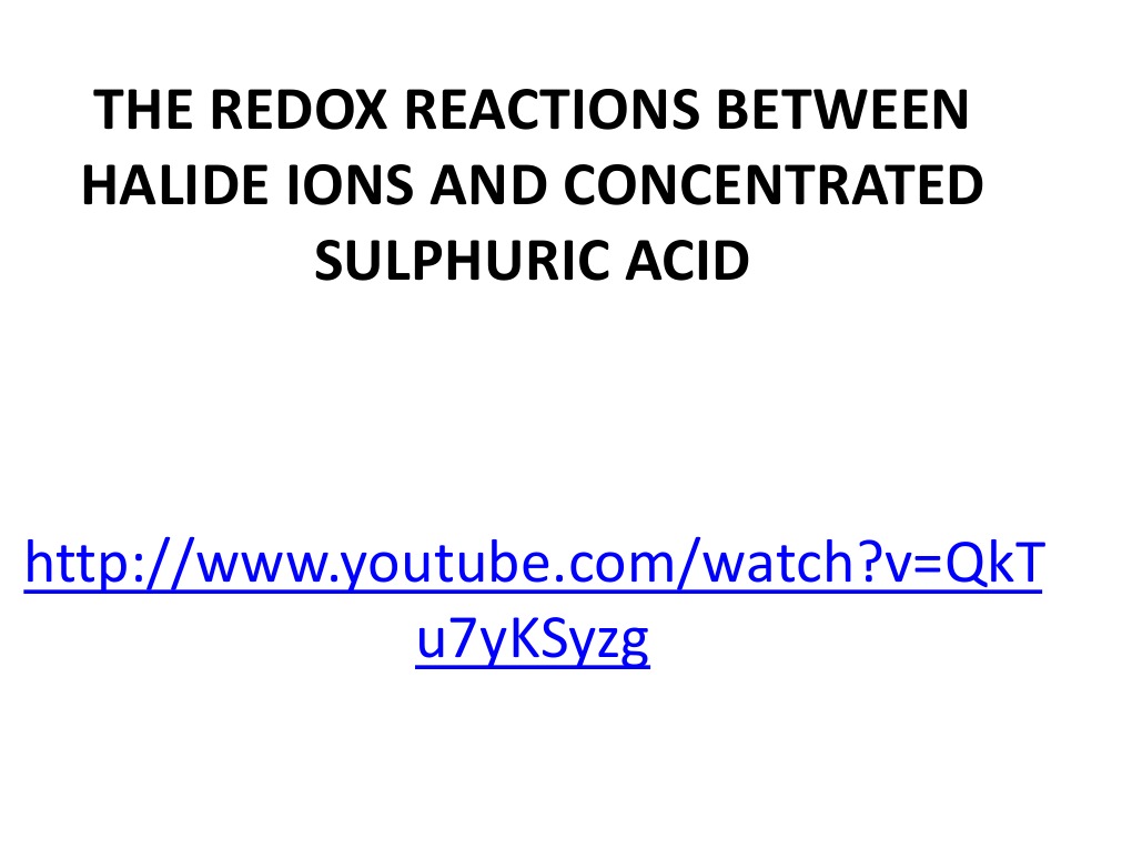 RXN of Sulphuric Acid With Salts | PDF | Redox | Acid