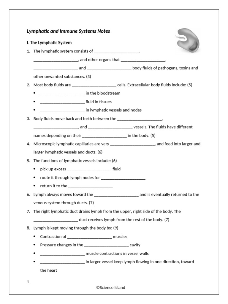 6 Lymphatic Immune Systems Notes B Student 2 | PDF | Lymph | Immune System