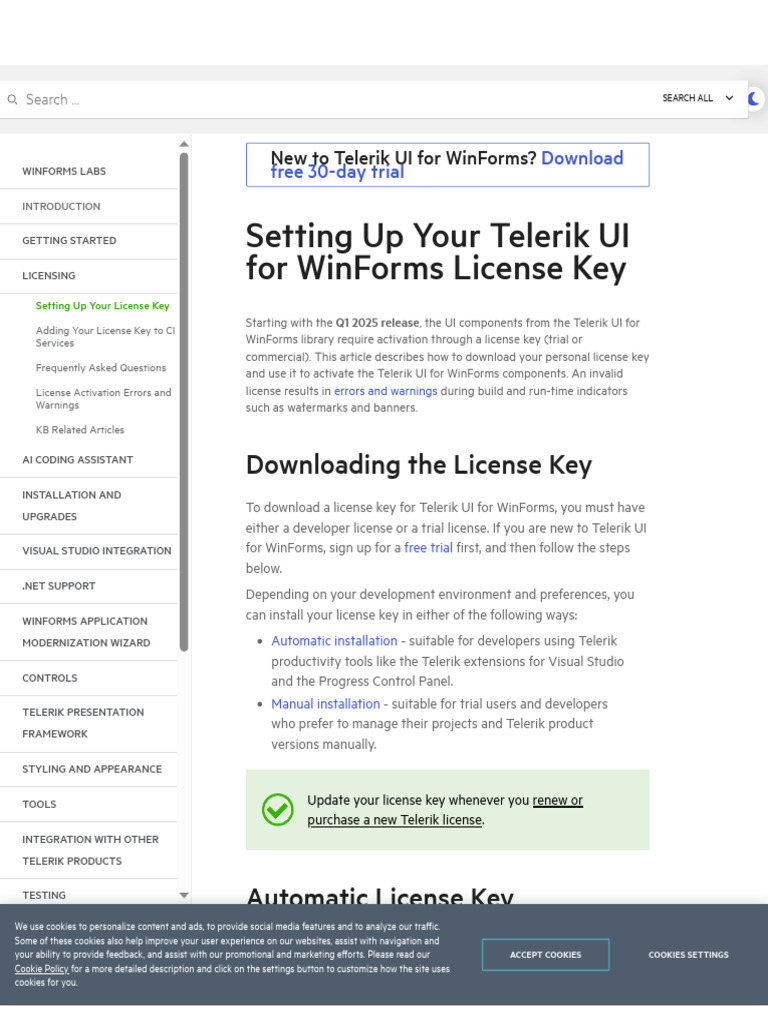 Setting Up Your License Key - Telerik UI For WinForms | PDF | Http ...