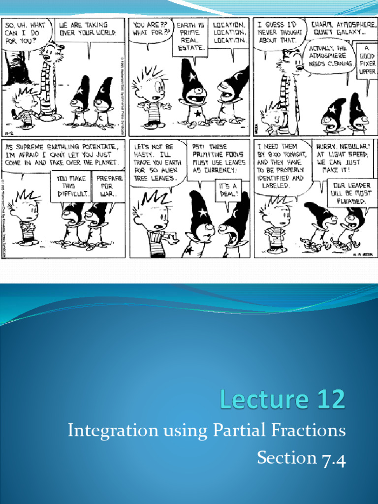 Lecture 12, Integration Using Partial Fractions | PDF | Mathematics ...