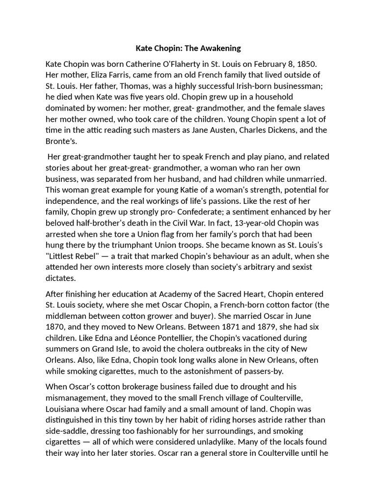 Kate Chopin - The Awakening - Vi em | PDF | The Awakening (Chopin Novel)