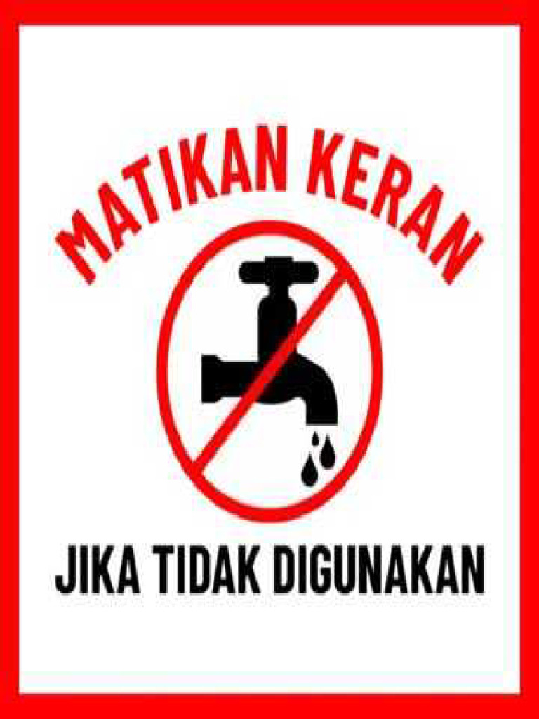 Matikan Keran Jika Tidak Digunakan Label Desain Tanda Seni Vektor ...