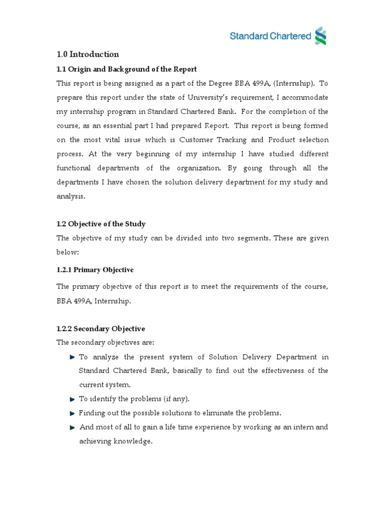 A Report On Standard Chartered Bank | PDF | Banks | Cheque