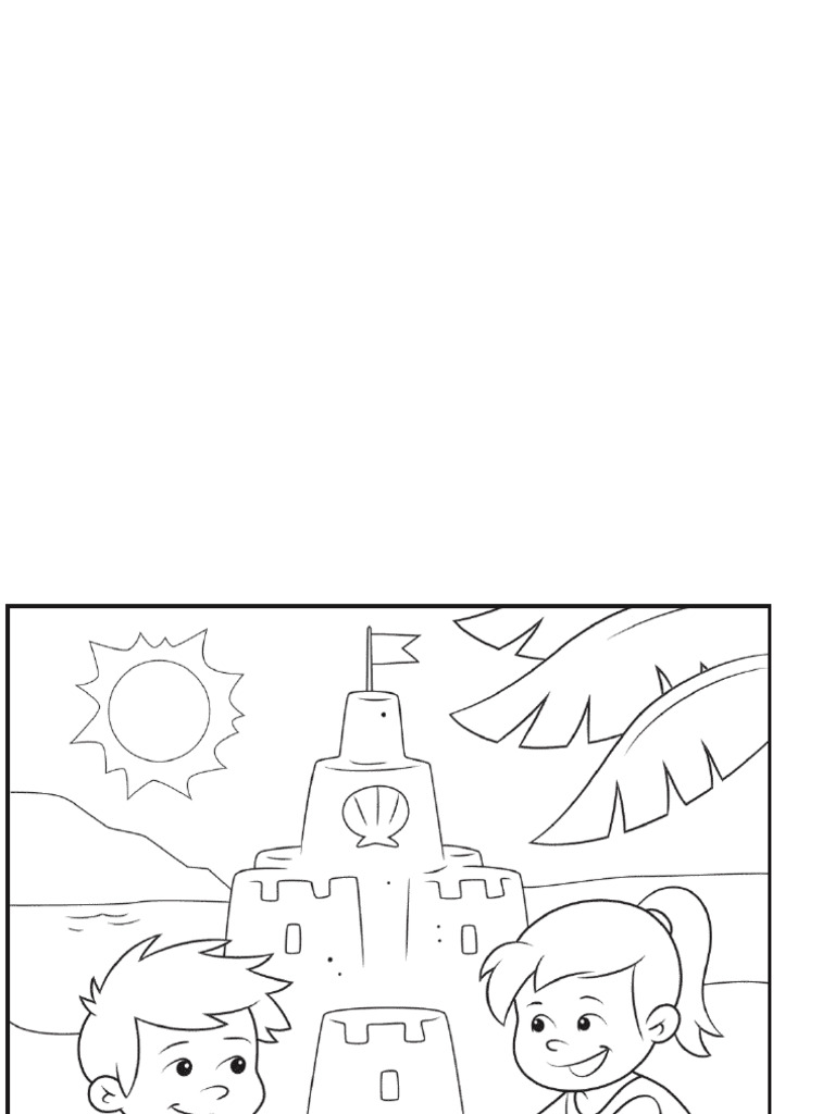 Fun at The Beach Coloring Page | PDF