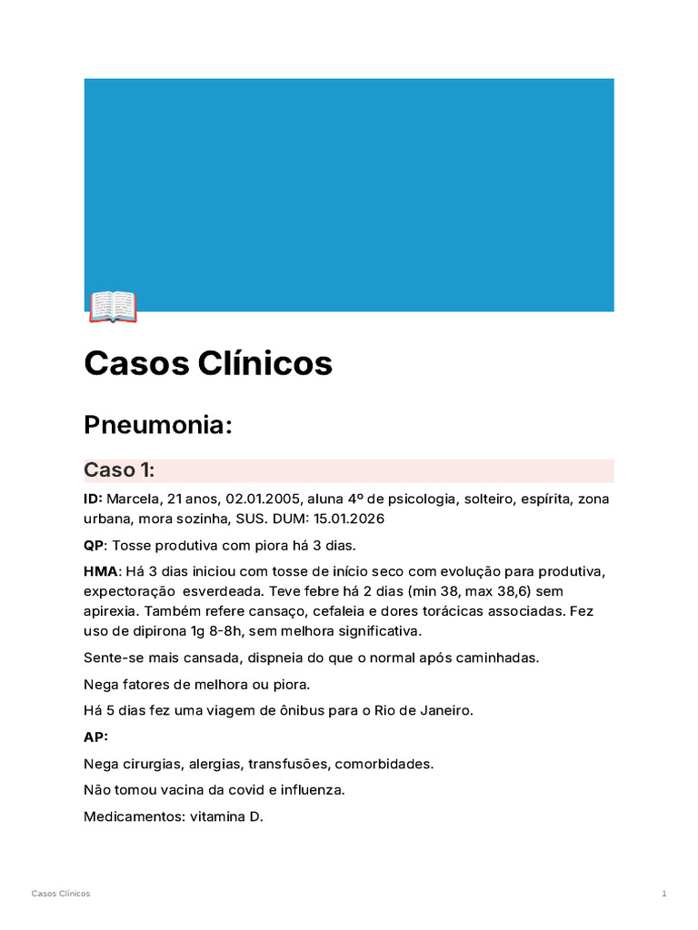 Casos Pneumo | PDF | Doença de obstrução pulmonar crônica | Asma