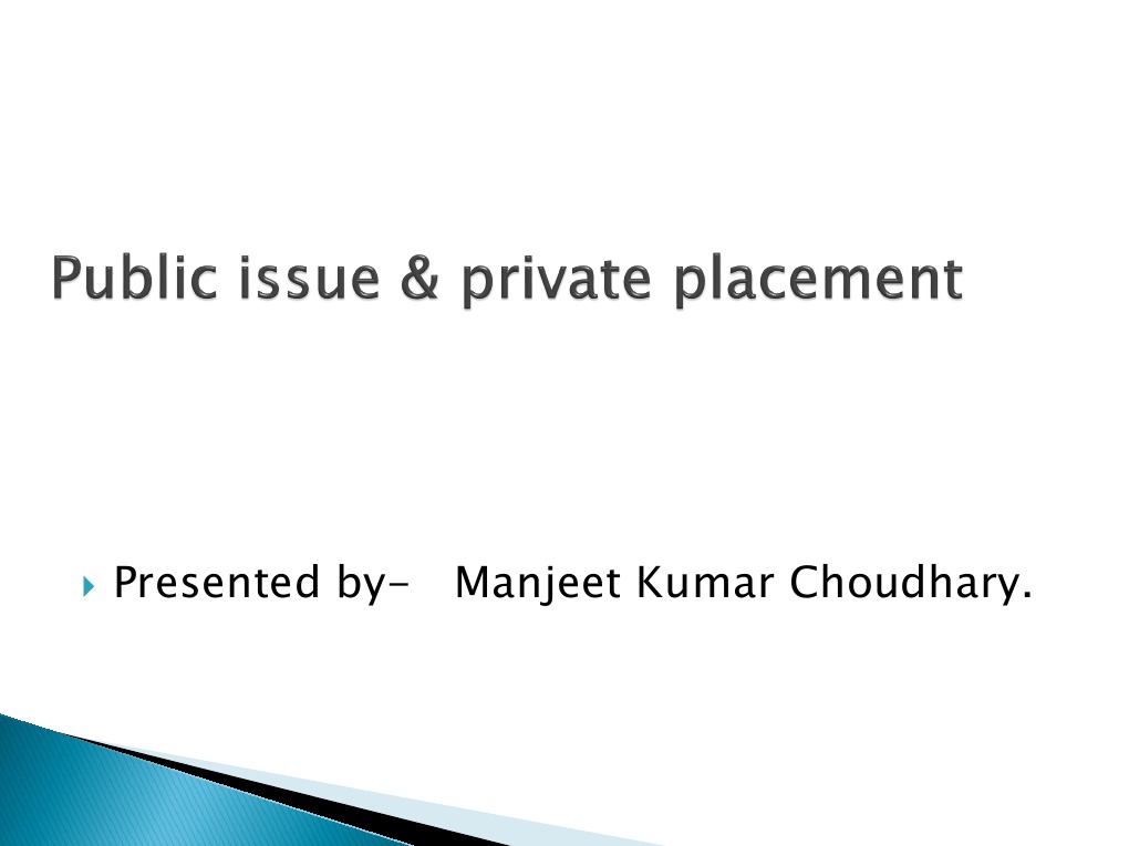 Introduction To Public Issue | PDF | Securities (Finance) | Stocks