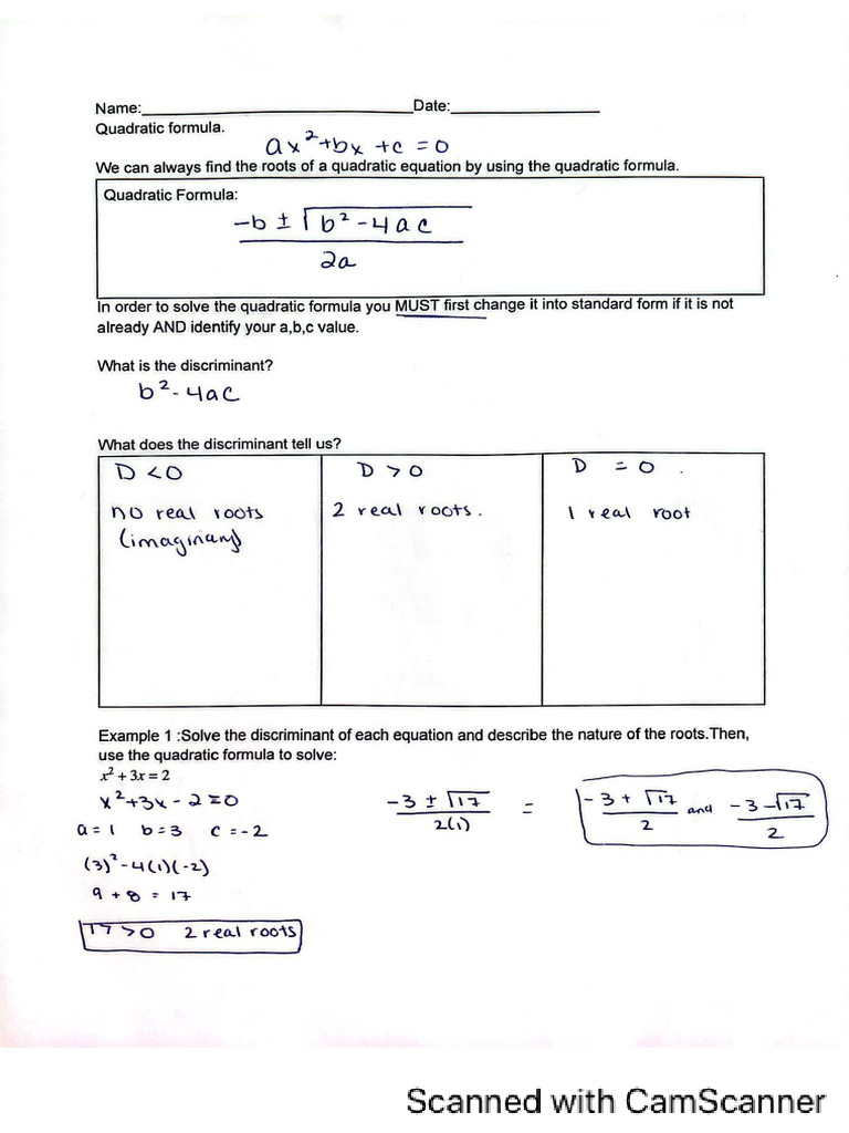 Completed - Quadratic Form Notes | PDF