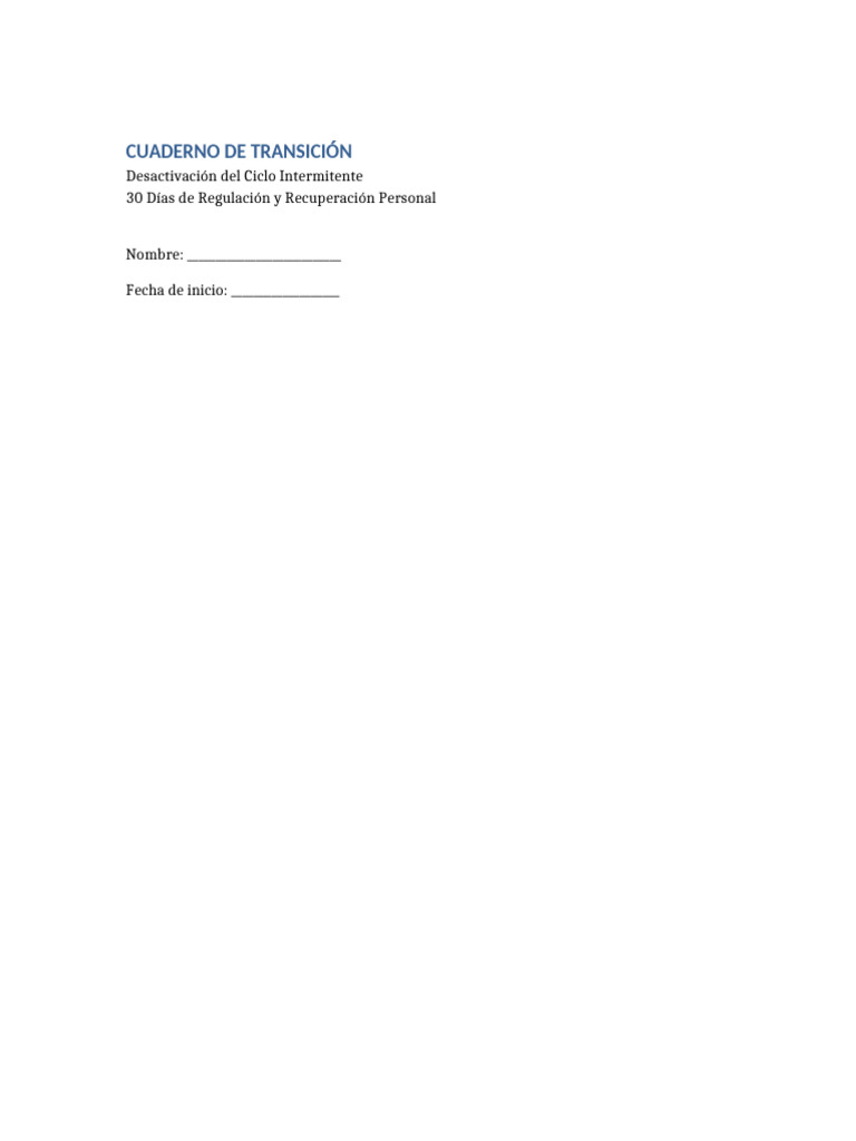 Cuaderno Transicion Desactivacion Ciclo Personalizado | PDF | Ansiedad ...