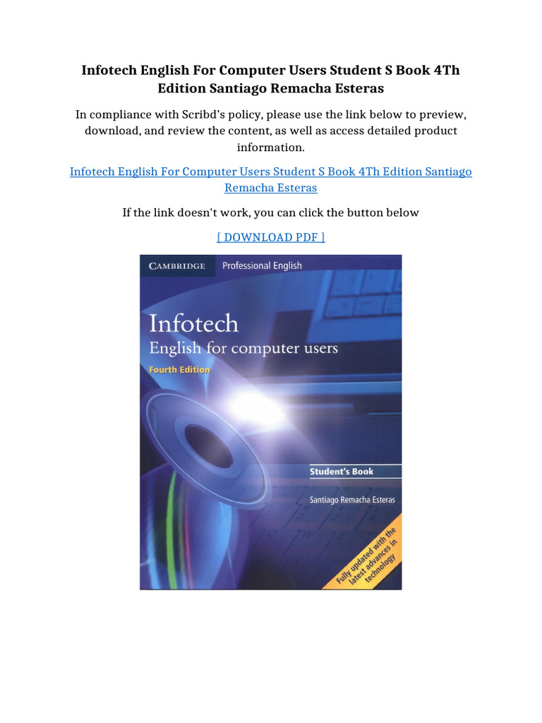 Infotech English For Computer Users Student S Book 4th Edition Santiago ...