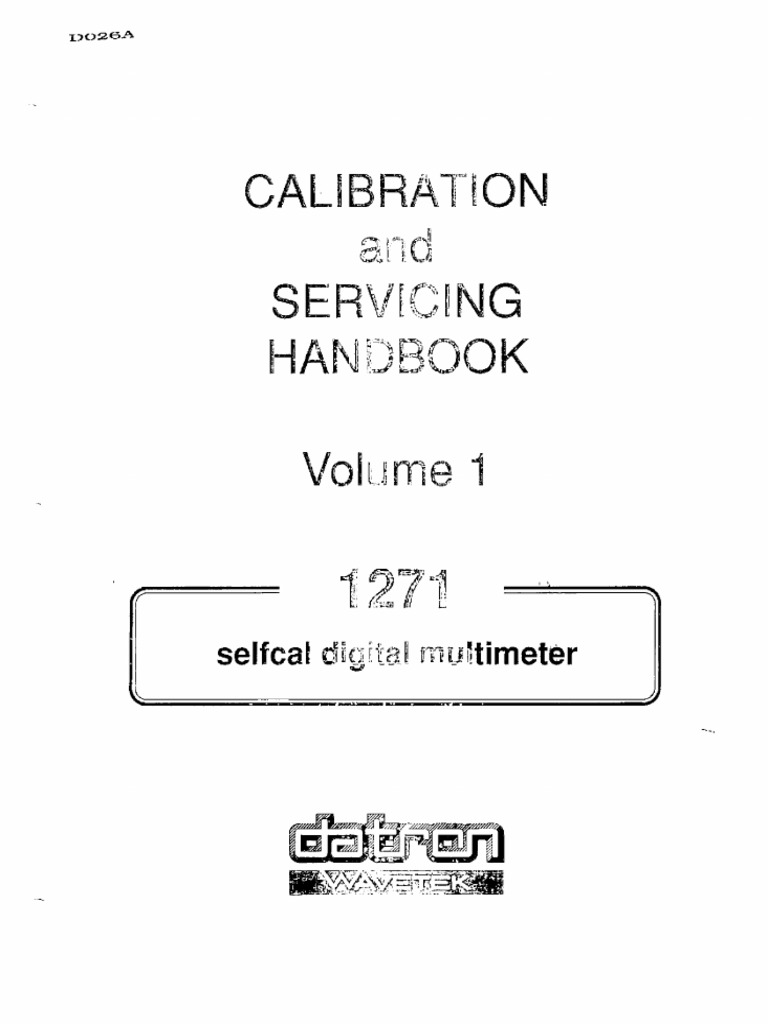 Datron 1271 Selfcal Digital Multimeter Serv. Manual Vol.1 | PDF ...