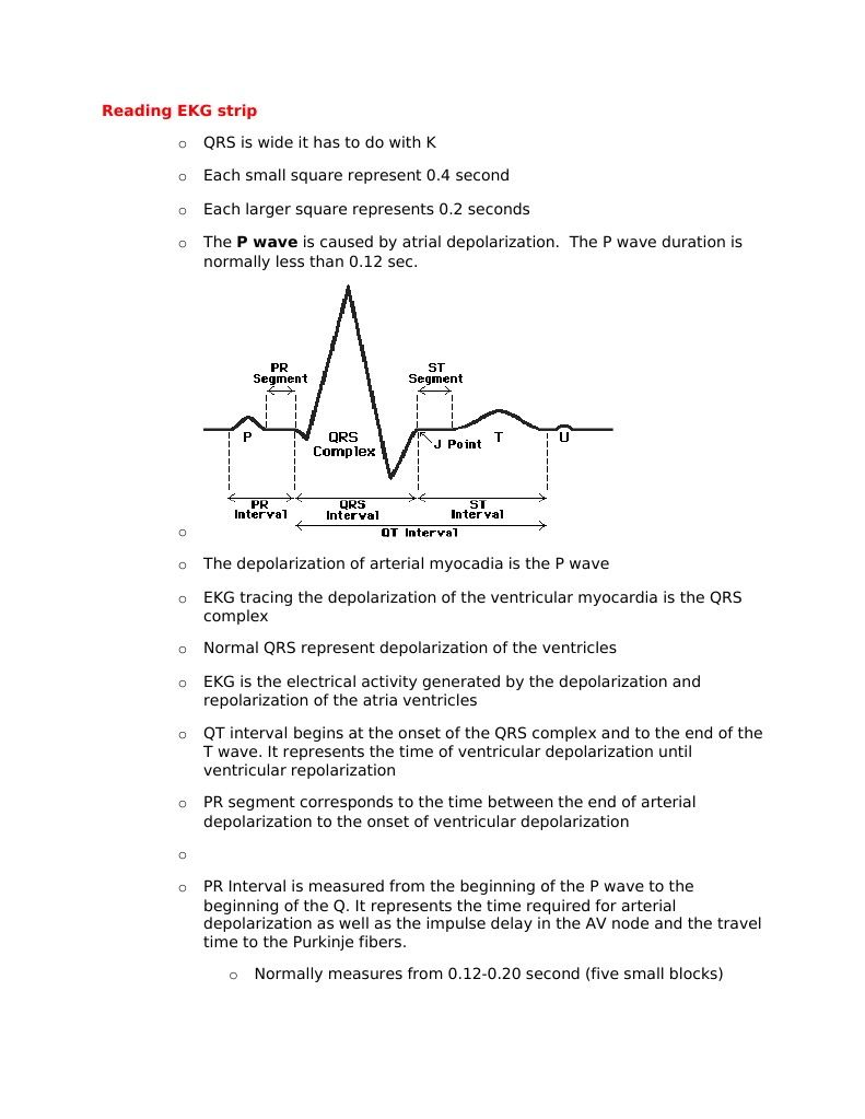 How To Read A EKG Strip | PDF | Teaching Methods & Materials | Science ...
