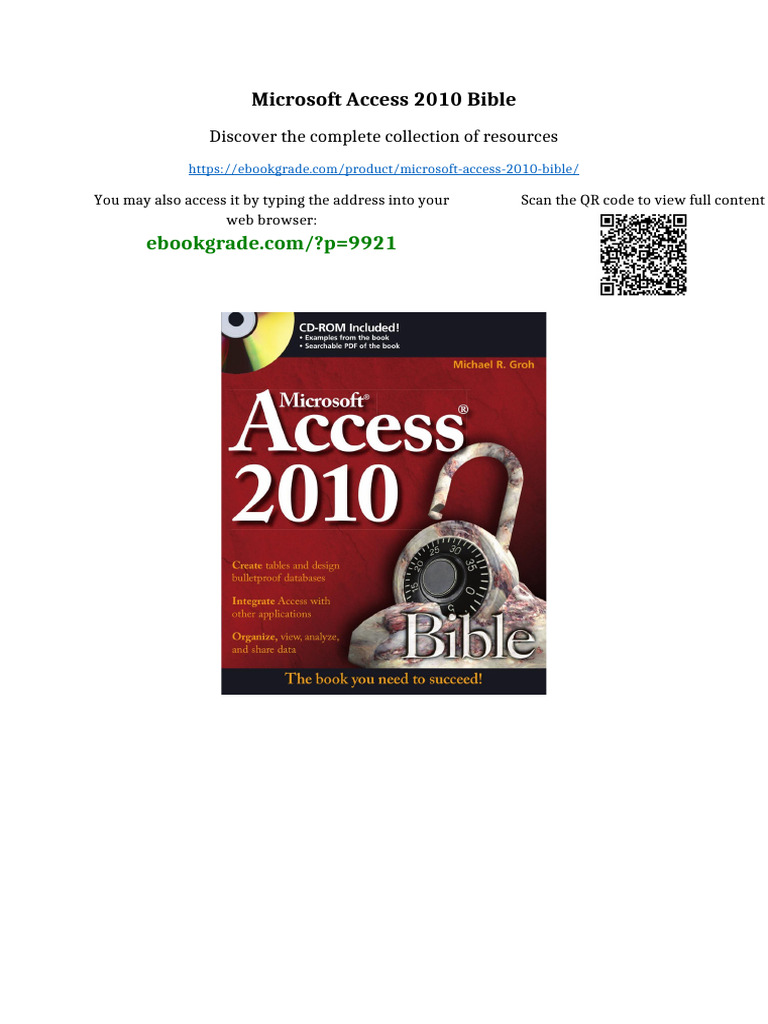 Microsoft Access 2010 Bible Full Chapters Instanly | PDF | Intellectual ...