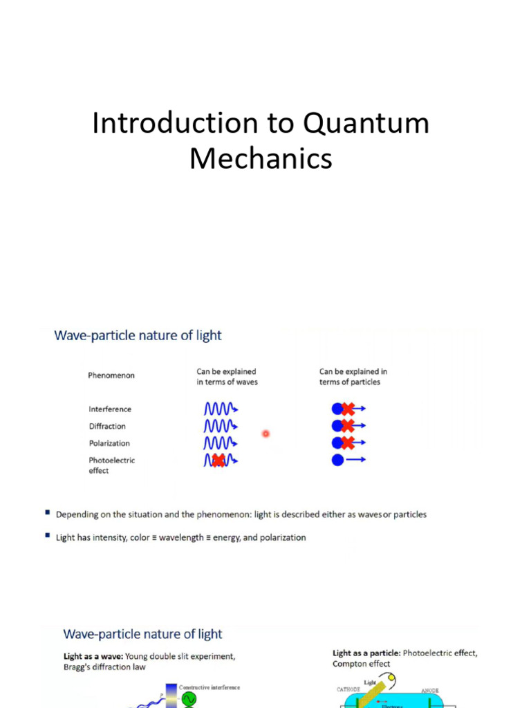 Introduction To Quantum Mechanics | PDF