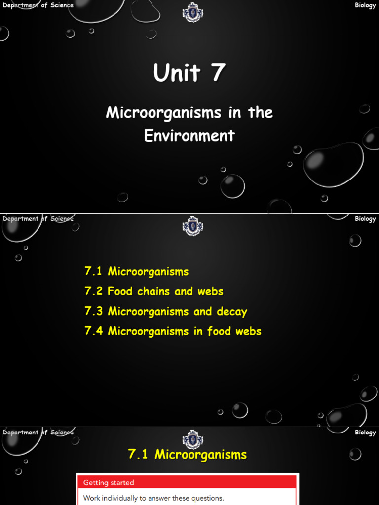 Yr 7 Unit 7.1 Microorganisms | PDF | Microorganism | Fungus
