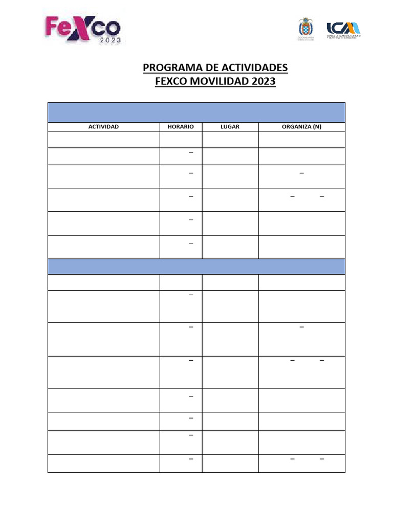 2ok Actividades Fexcomovilidad 2023 | PDF