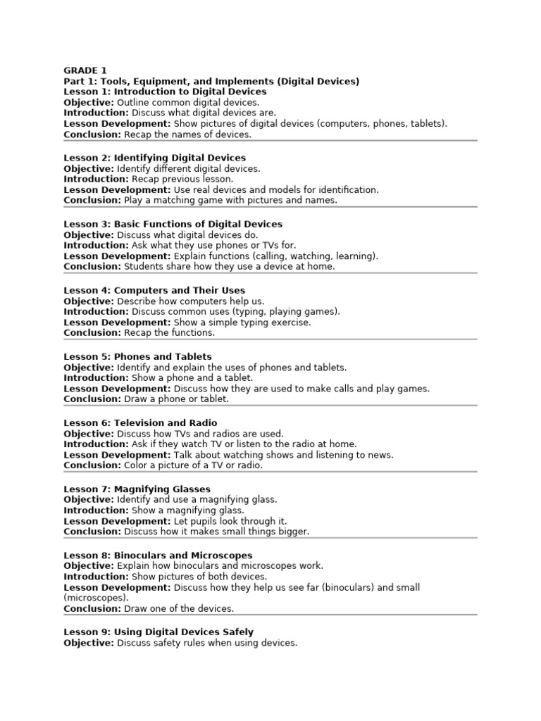 Grade 3-7 Lessons Ict Subject | PDF | Spreadsheet | Page Layout