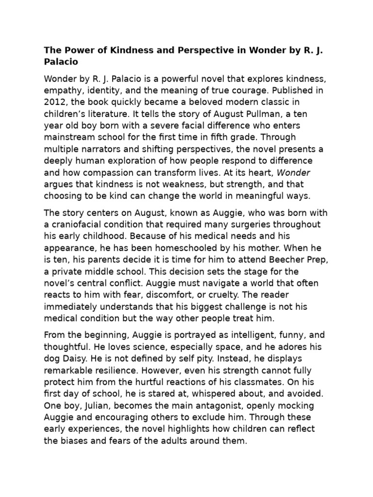 The Power of Kindness and Perspective in Wonder | PDF | Empathy ...