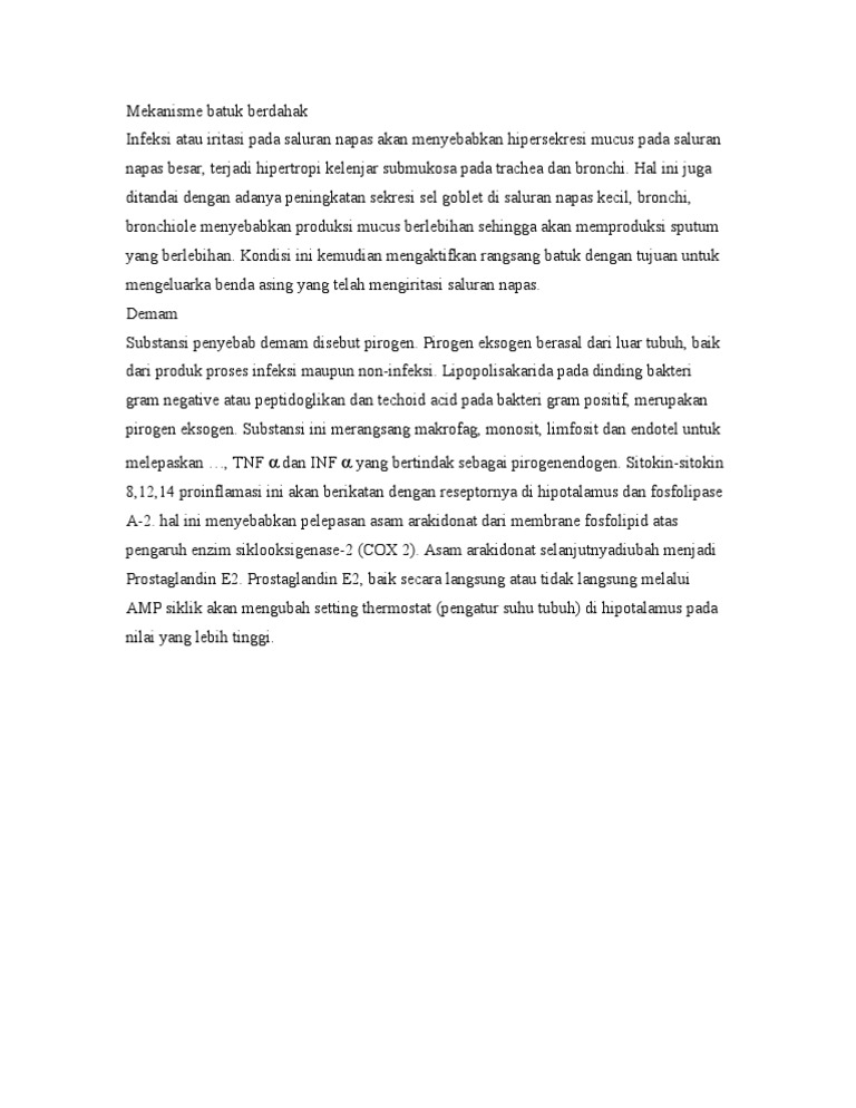 Mekanisme Batuk Berdahak | PDF