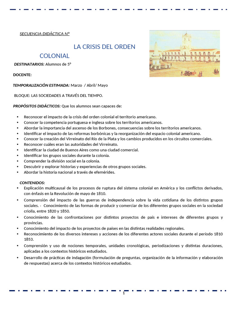 La Crisis Del Orden Colonial 5to | PDF | España | Nueva españa