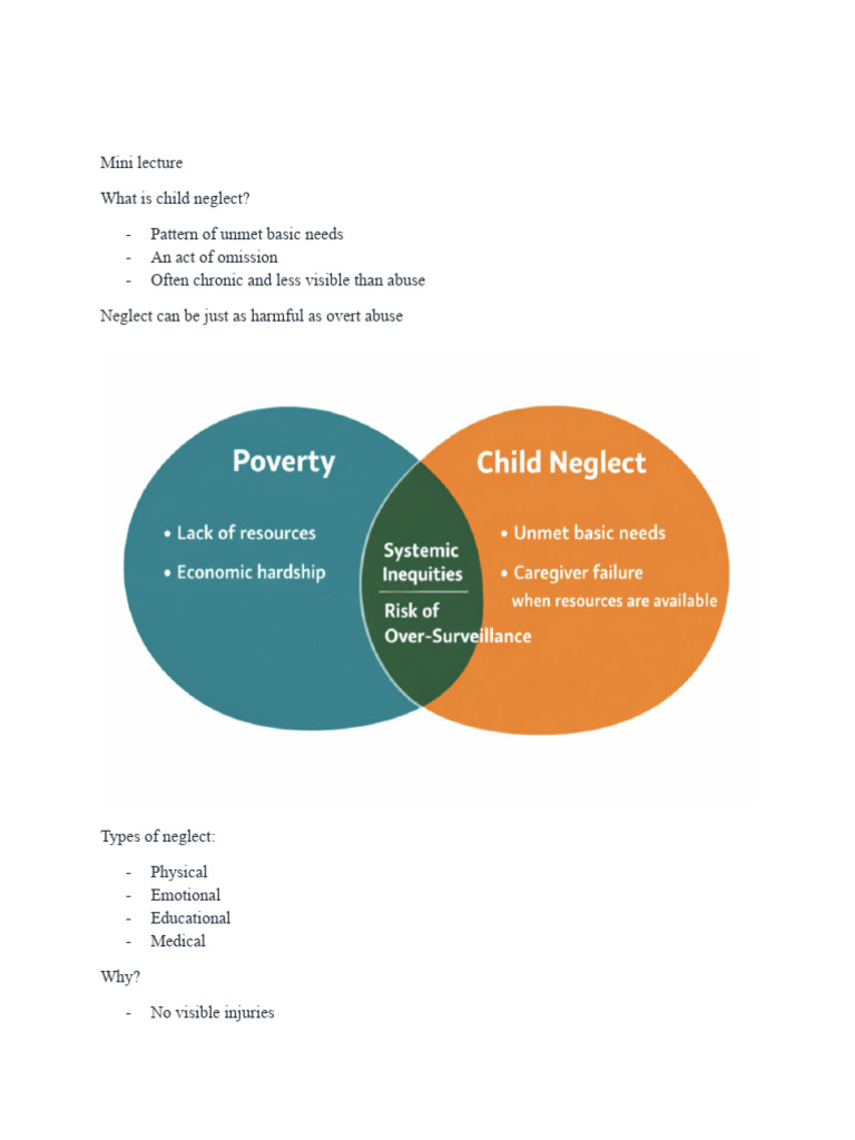 SSW Child Abuse Lecture Notes | PDF | Child Neglect | Child Abuse