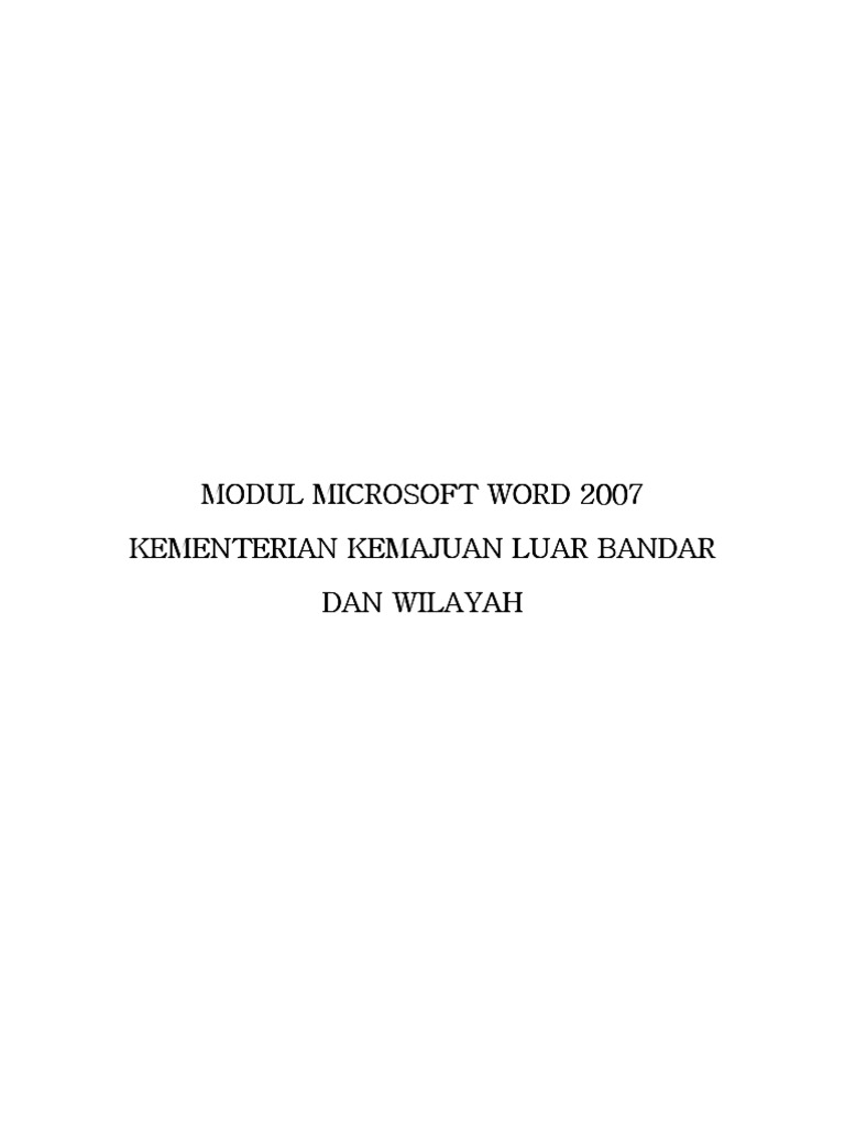 Modul Microsoft Word 2007 | PDF