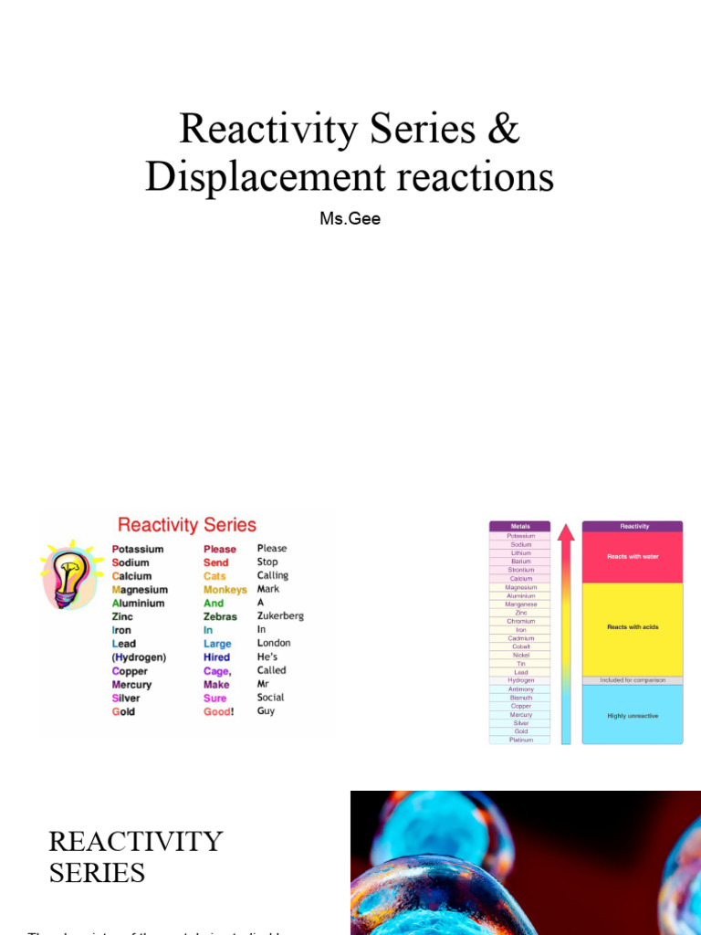 Reactivity Series & Displacement Reactions | PDF