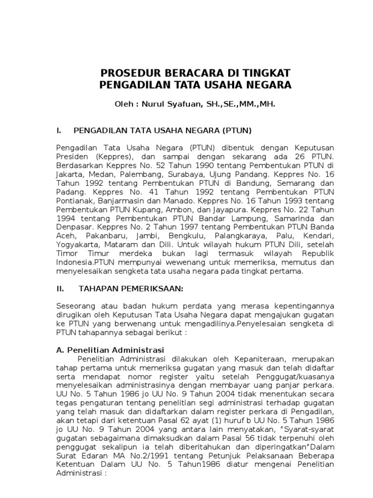 Proses Beracara Ptun | PDF | Hukum