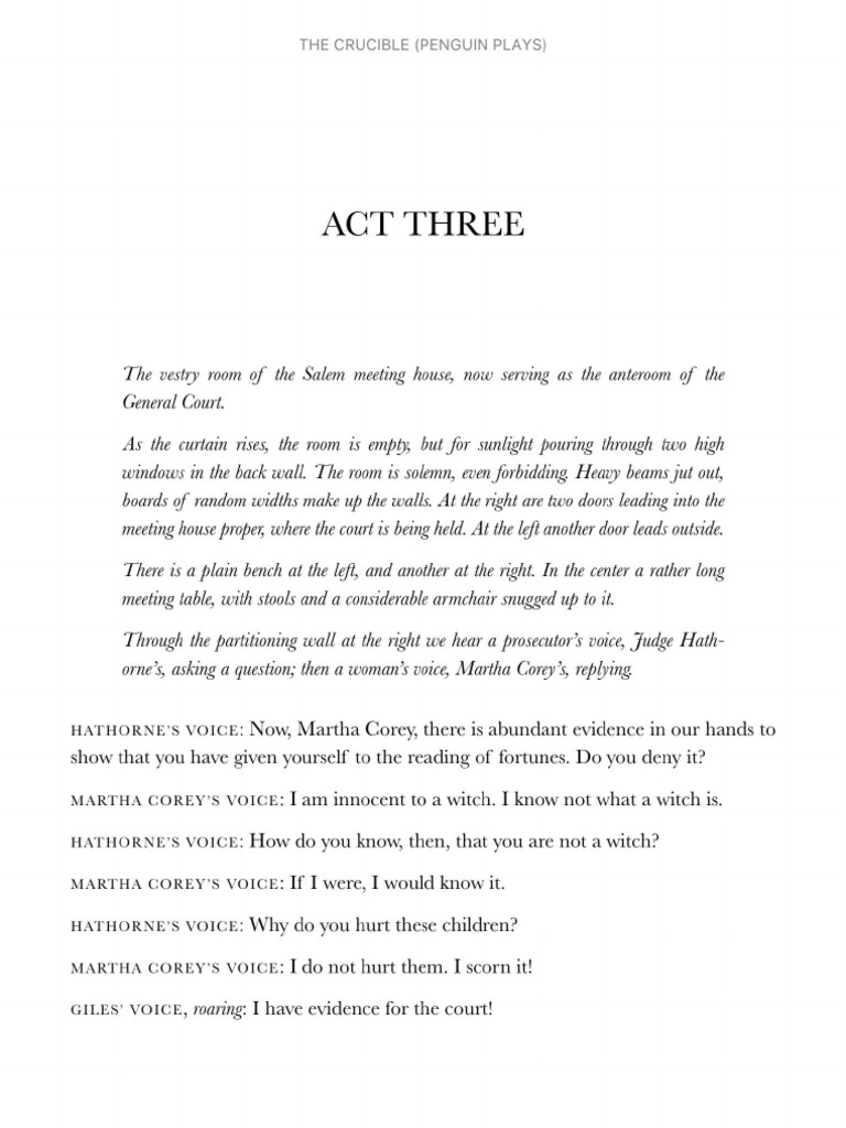 The Crucible Act III | PDF