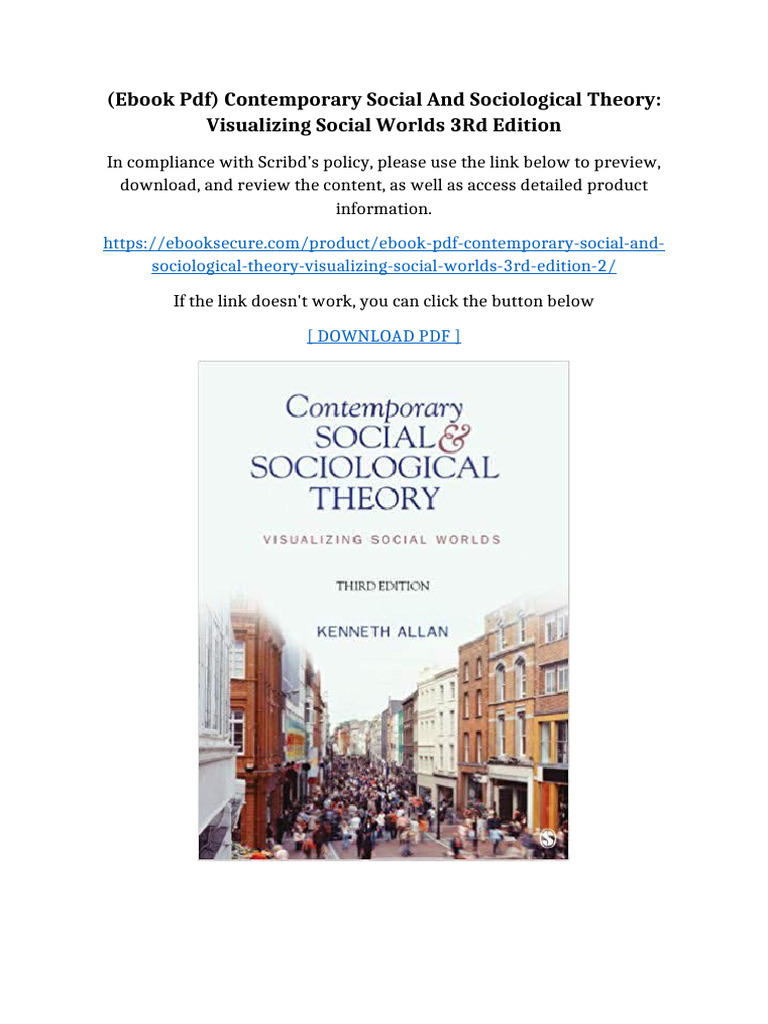 (Ebook PDF) Contemporary Social and Sociological Theory: Visualizing ...