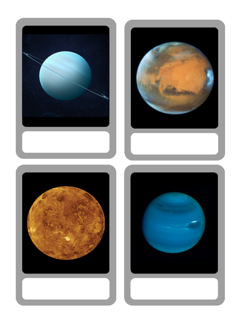 Colour Illustrated Planet Vocabulary Flashcards | PDF