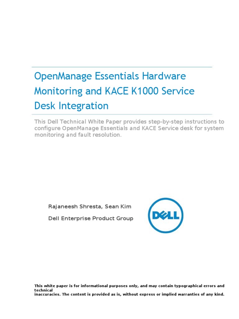 OME KACE Integration Whitepaper | PDF | Email | Server (Computing)