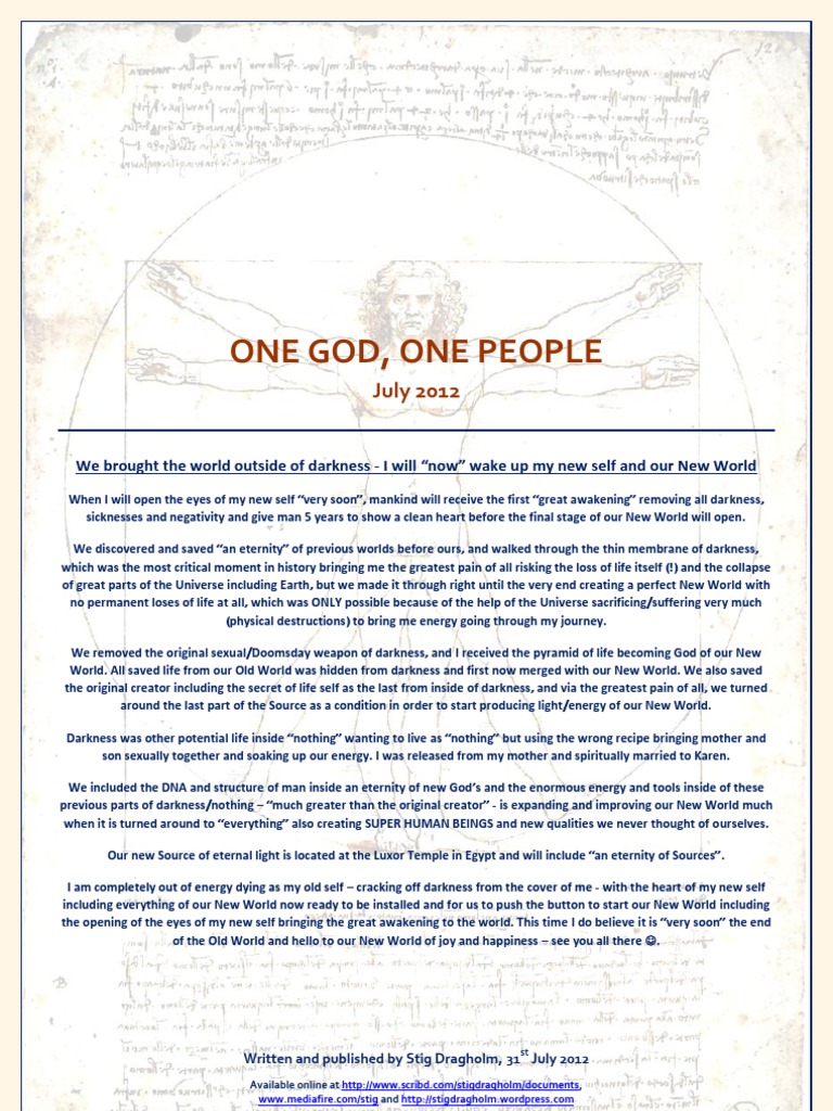 One God One People July 2012 | PDF | Pain | Genesis Creation Narrative