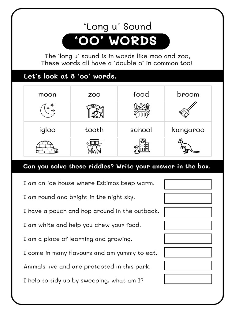 ATT 2 PDF - Phonics Oo Sound - Worksheet | PDF