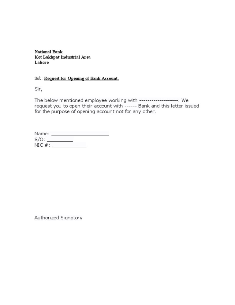 Account Opening Letter | PDF