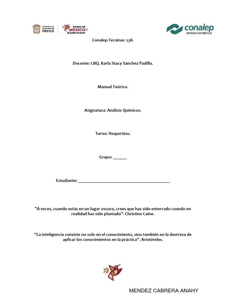 Manual Anqu Correcto | PDF | Equilibrio químico | Mezcla