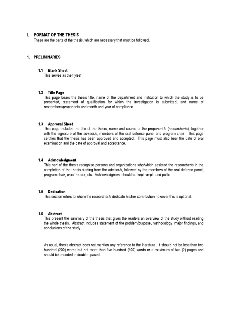Format of The Thesis | PDF | Thesis | Written Communication