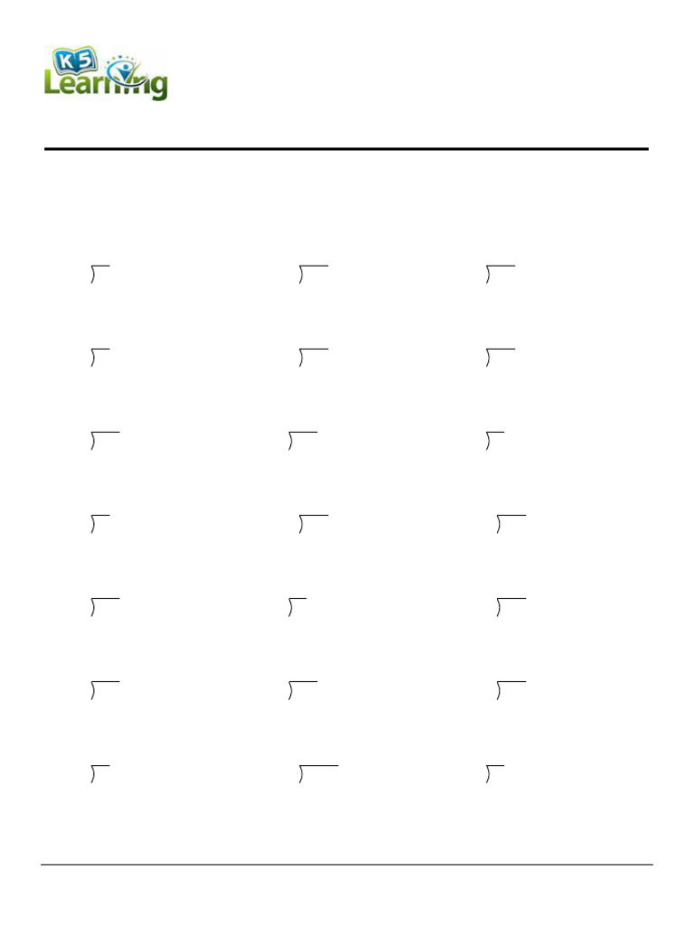 Grade 3 Long Division Basic Facts F | PDF