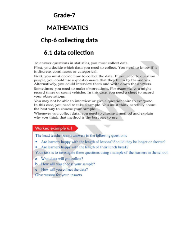CHP 6 Collecting Data Notes | PDF