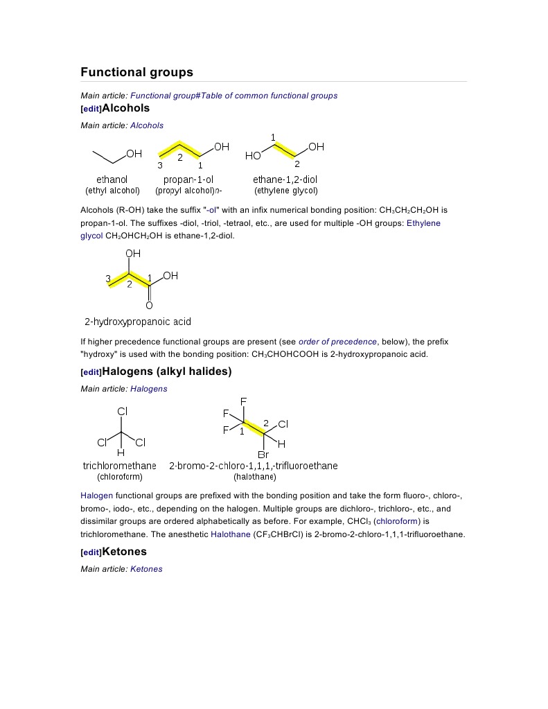 Functional Groups | PDF | Organic Chemistry | Chemistry