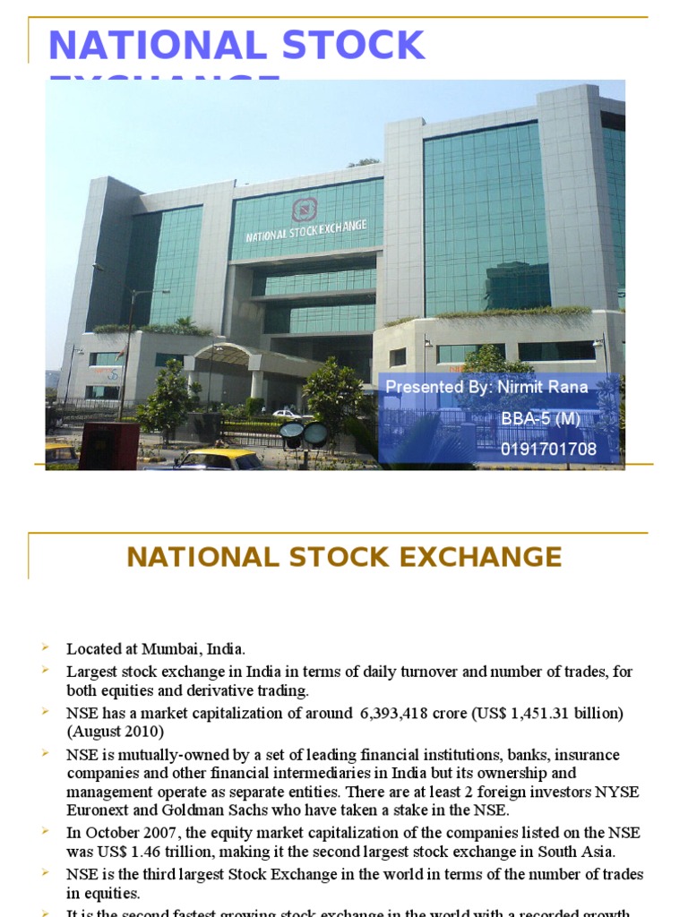 National Stock Exchange | PDF | Exchange Traded Fund | Financial ...