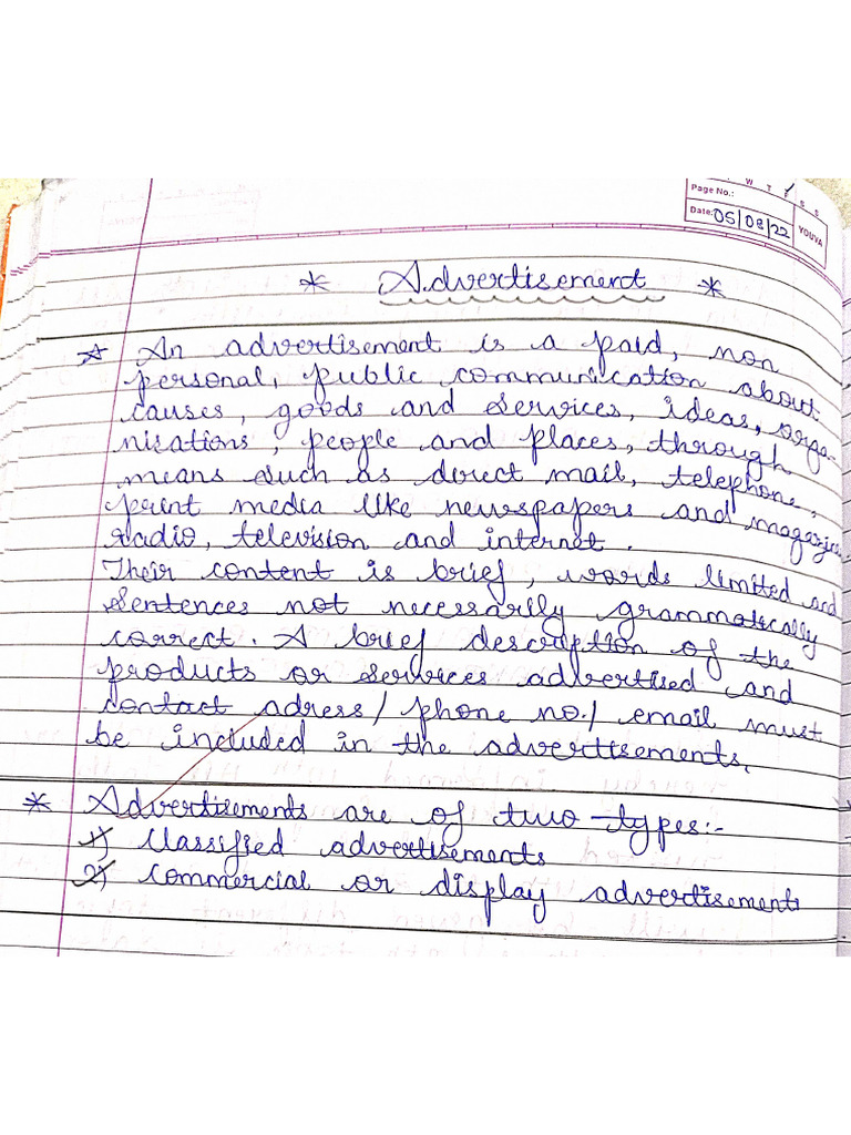 Advertisement, Note Making, Speech Writing | PDF