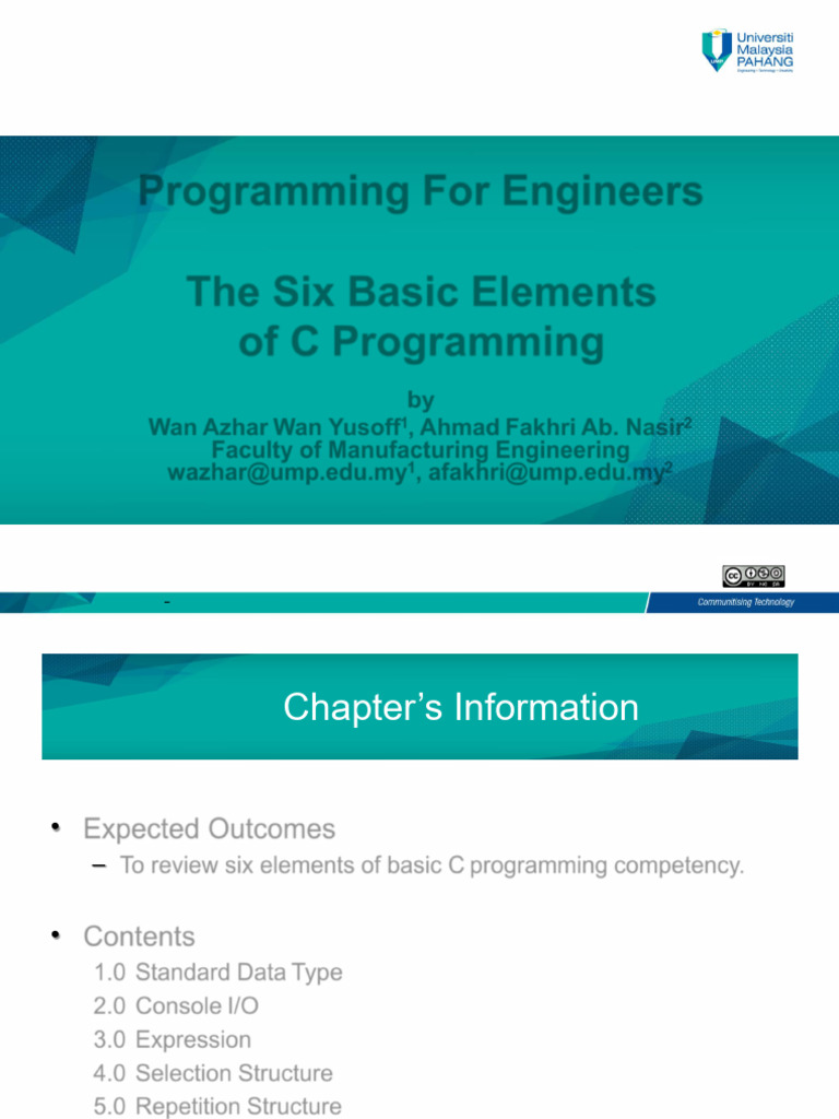 The Six Basic Elements of C Programming | PDF | Data Type | Integer ...