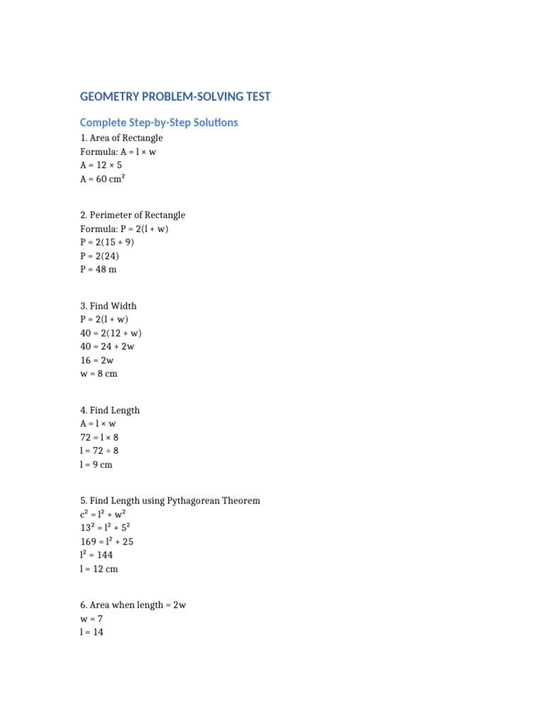 Geometry Complete Step by Step Solutions | PDF