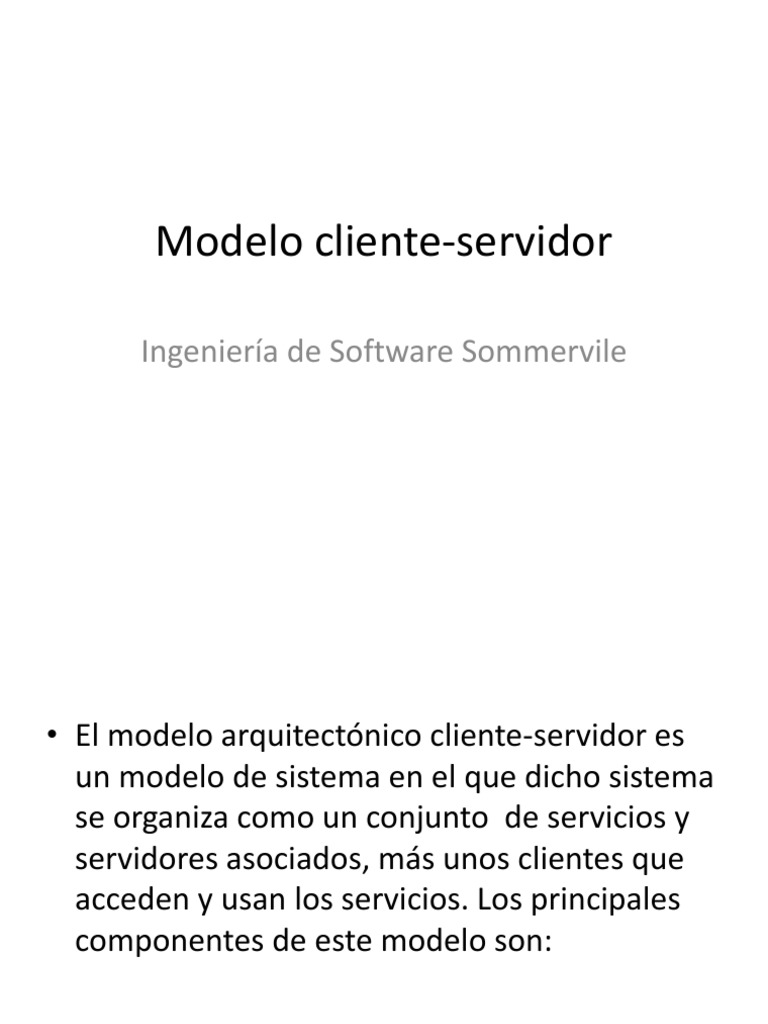 Modelo Cliente Servidor | PDF | Modelo cliente-servidor | Servidor ...