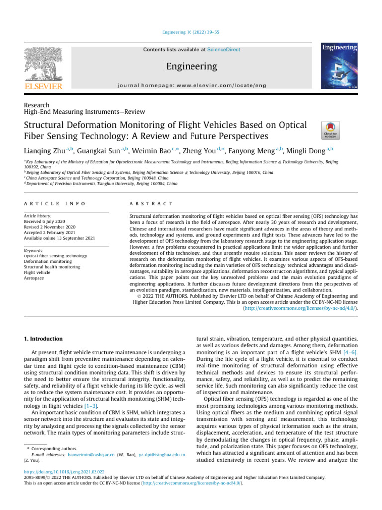Structural Deformation Monitoring of Flight Vehicles Based On Optical ...