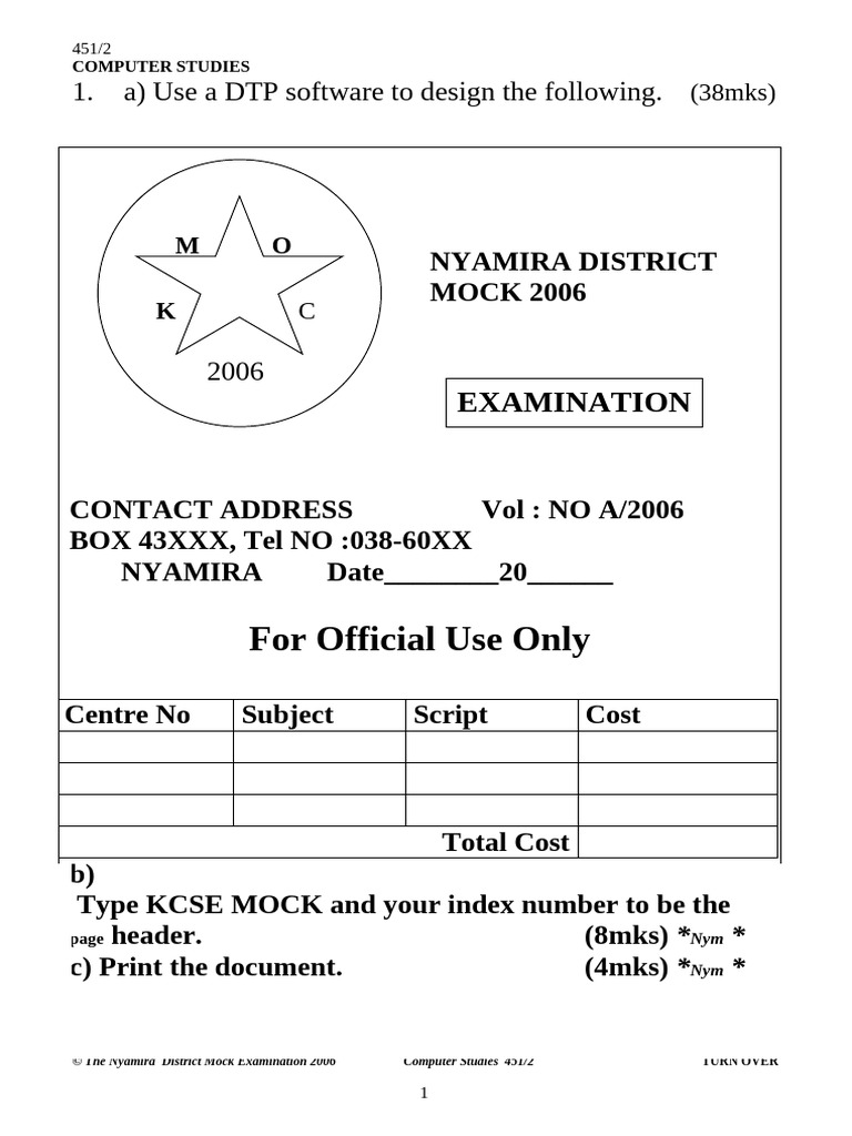 2006 Nyamira District Paper 2 | PDF | Computer Science | Software