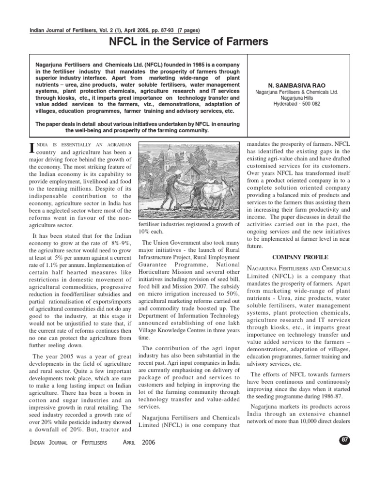 NFCL | PDF | Fertilizer | Rice