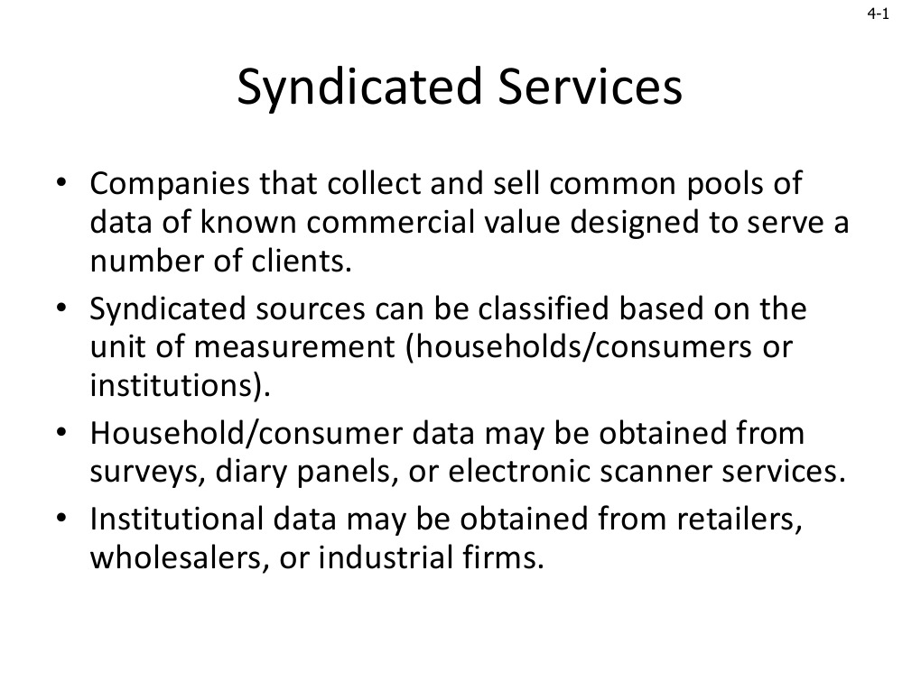 Syndicated Services | PDF | Survey Methodology | Advertising