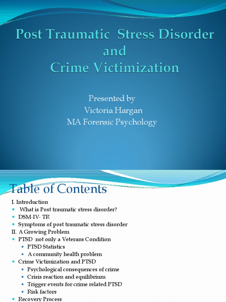 Ptsd and Crime Victimization_ppt | Posttraumatic Stress Disorder | Eye ...